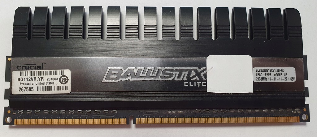 Pamięć RAM Crucial Ballistix 8GB DDR3 2133 MHz - 12873780910 ...