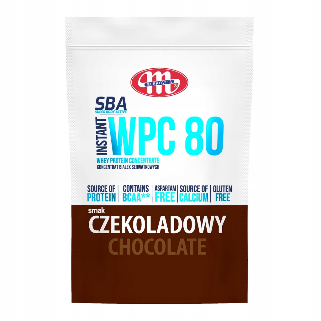 MLEKOVITA Białko SBA WPC 80 Czekoladowe - 700g - 11289591730 - oficjalne archiwum Allegro