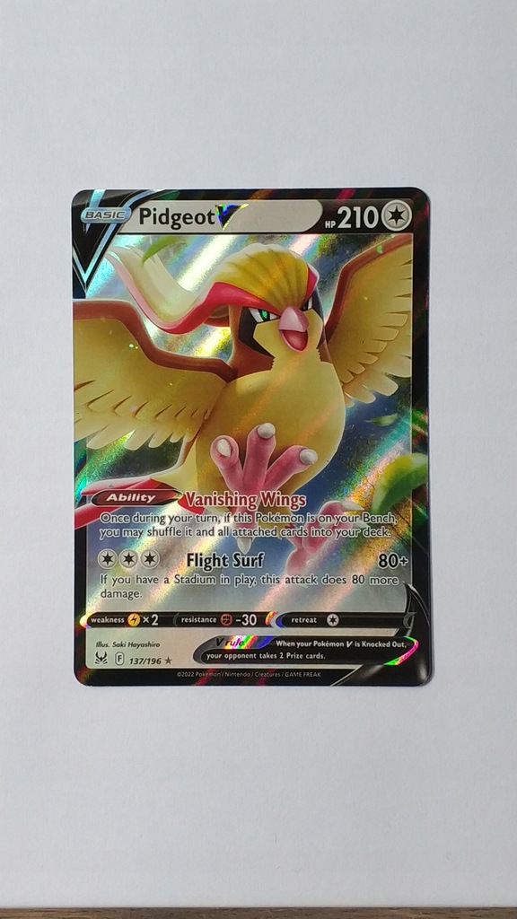 Pidgeot V - 137/196 - Ultra Rare - Lost Origin - 12612347893 ...