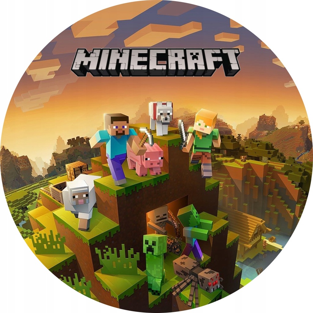 Opłatki na tort Minecraft GRATIS TEKST różne wzory - 9916537280 ...