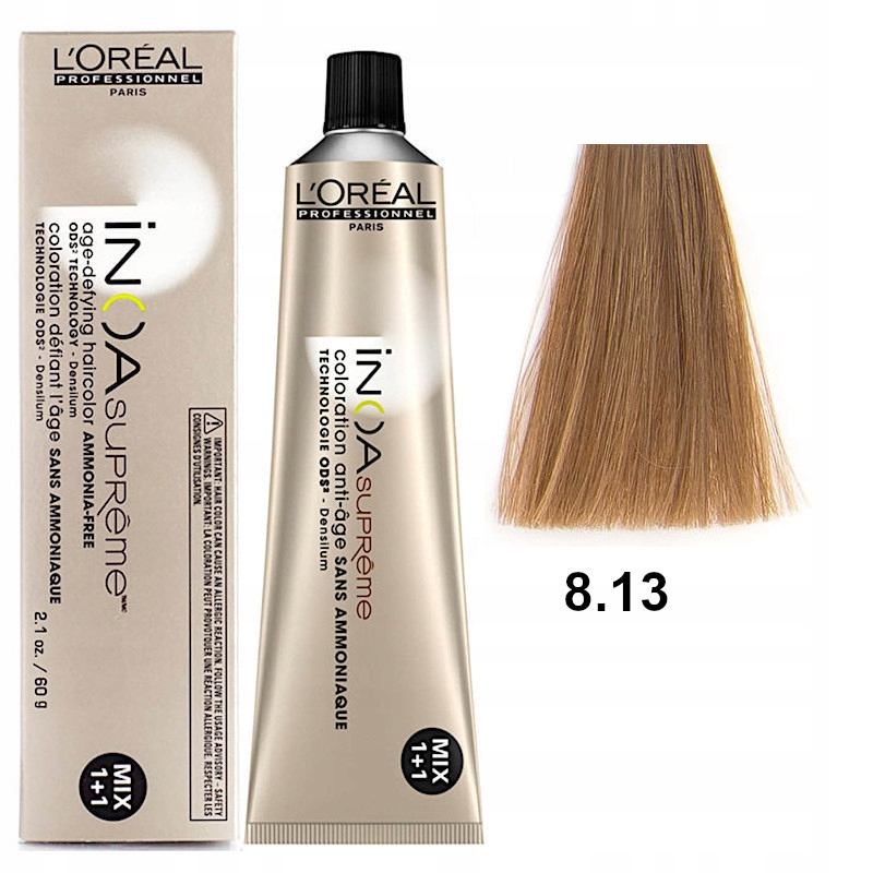 LOREAL INOA SUPREME 8.13 BEZAMONIAKOWA FARBA 60G - 11080432290 ...