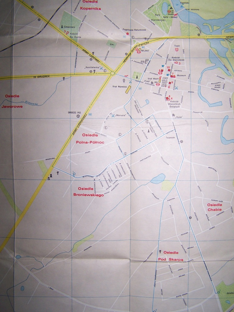 SIERADZ - PLAN MIASTA Z 1977 ROKU. - 13258140266 - oficjalne archiwum ...