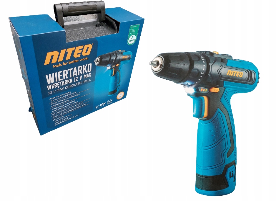 NITEO Wiertarko wkrętarka akumulatorowa 12V - 12889146673 - oficjalne archiwum Allegro