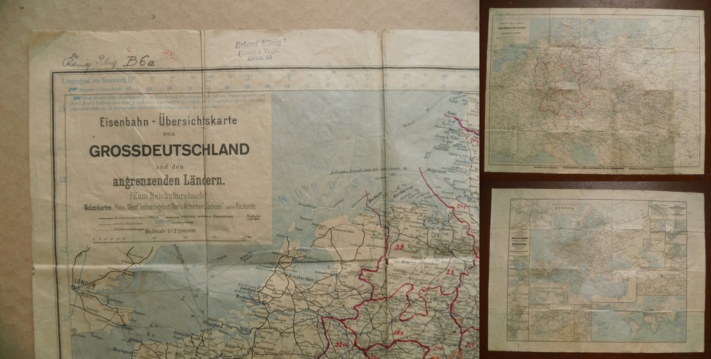 Mapa Kolejowa 3.Rzesza GG Kresy Breslau ZSRR 1941 - 14063911580 ...