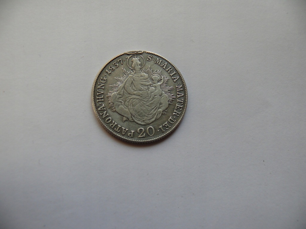 Królestwo Węgier 1806 - 1856 , 20 Krajcarów 1837 B , srebro - 14806736930 - oficjalne archiwum ...