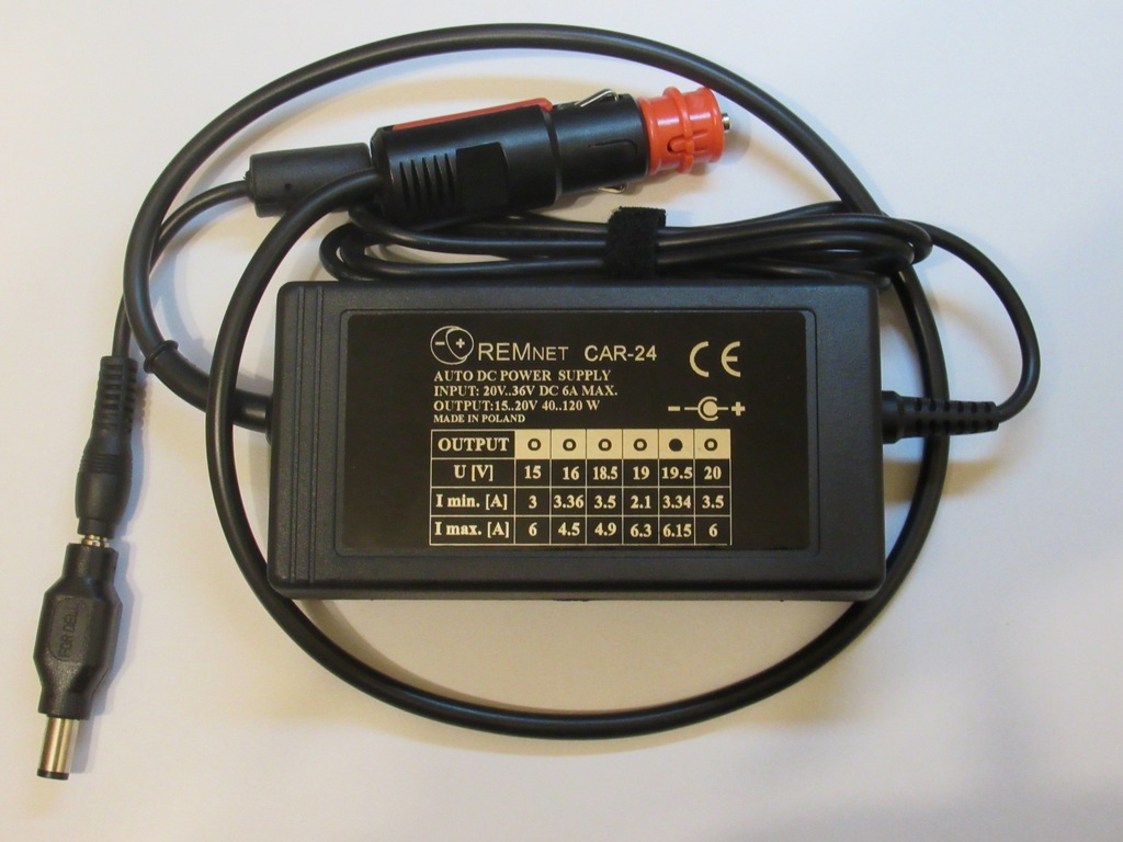 ZASILACZ SAMOCHODOWY TIR - 24V DELL ładuje baterie - 7068761452 - oficjalne archiwum Allegro