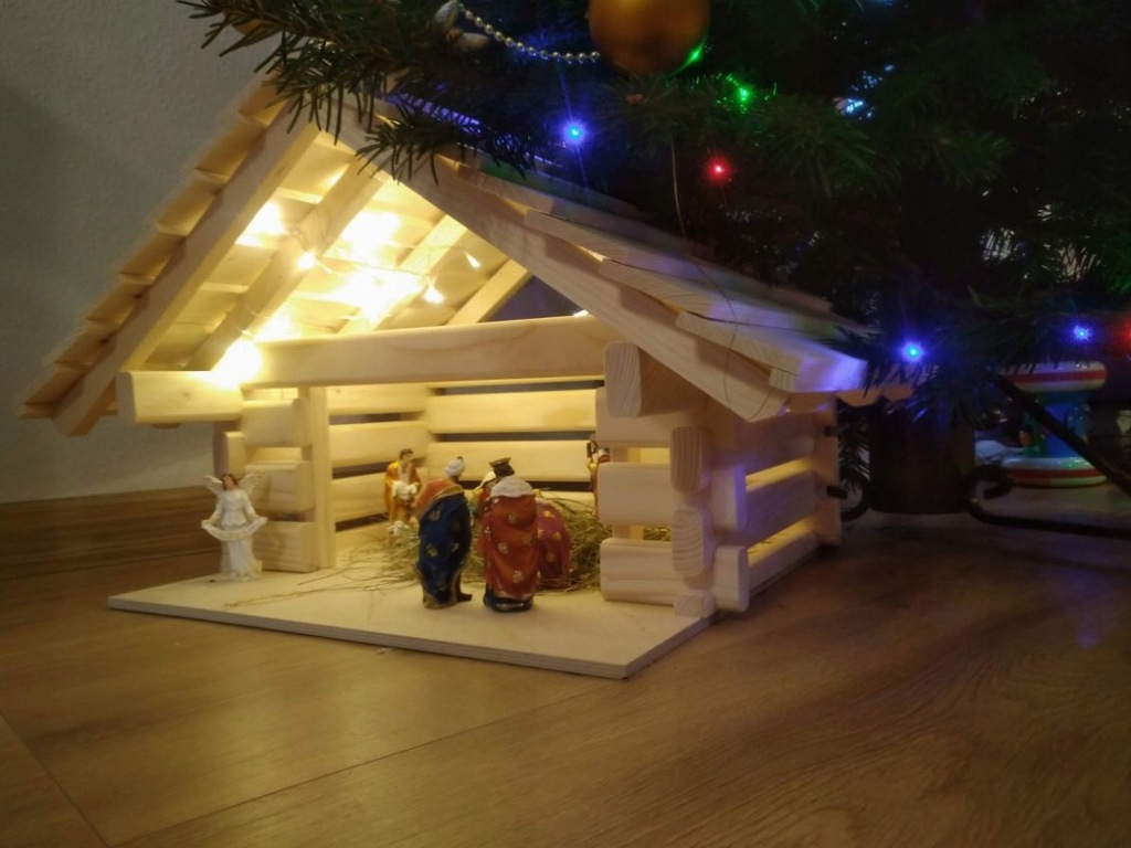 Szopka bożonarodzeniowa ręcznie robiona drewniana artysta z Podhala ...