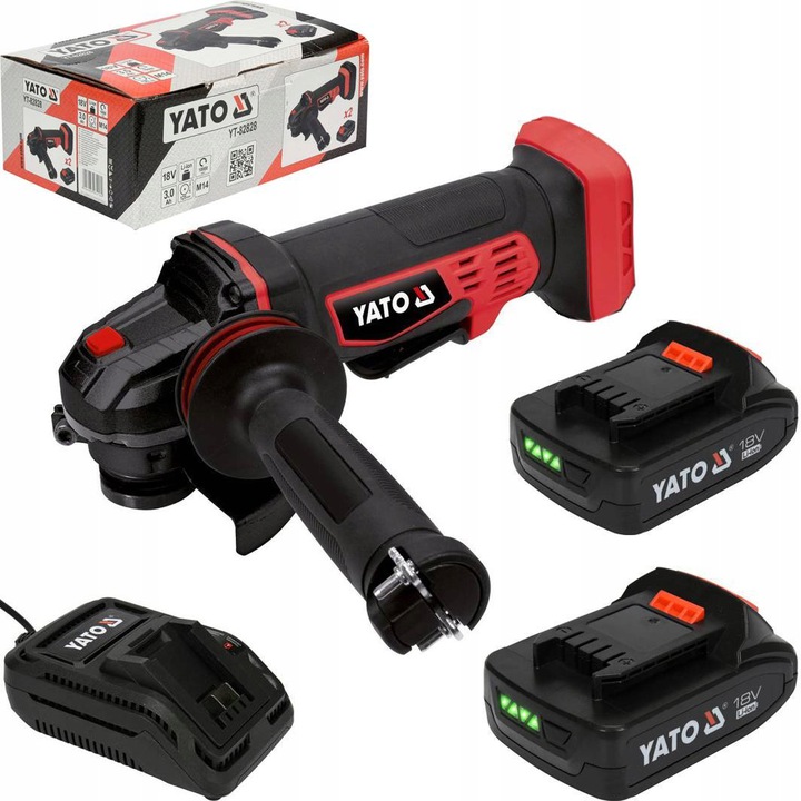 YATO SZLIFIERKA KĄTOWA 18V 2x3,0Ah YT-82828 - 11193571642 - oficjalne archiwum Allegro
