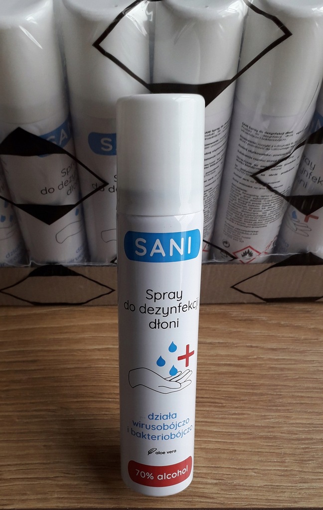 SANI spray do dezynfekcji dłoni 70% alkohol aloes - 14412562693 ...