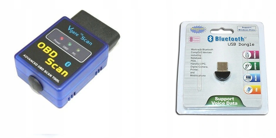 ELM 327 Bluetooth bezprzewodowa obd obd2 + adapter - 5132224492 ...