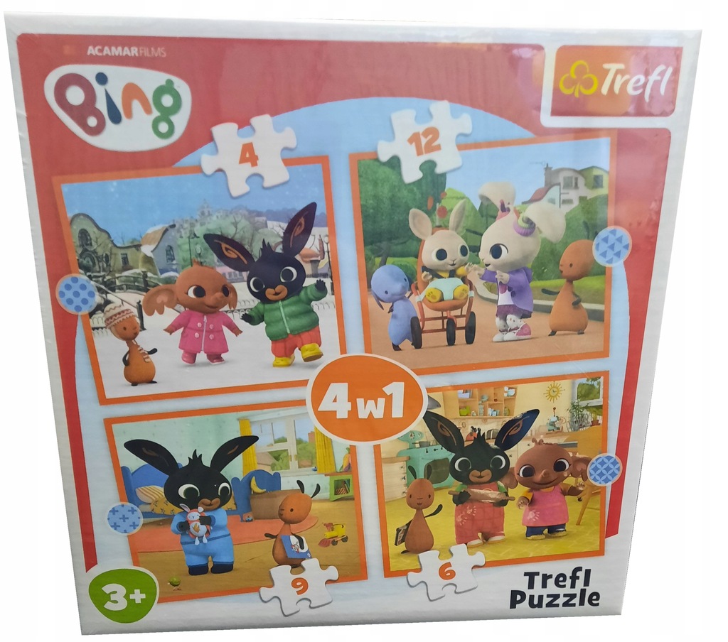 Bing puzzle dla najmłodszych 4w1 TREFL 4-6-9-12 - 11925384814 ...
