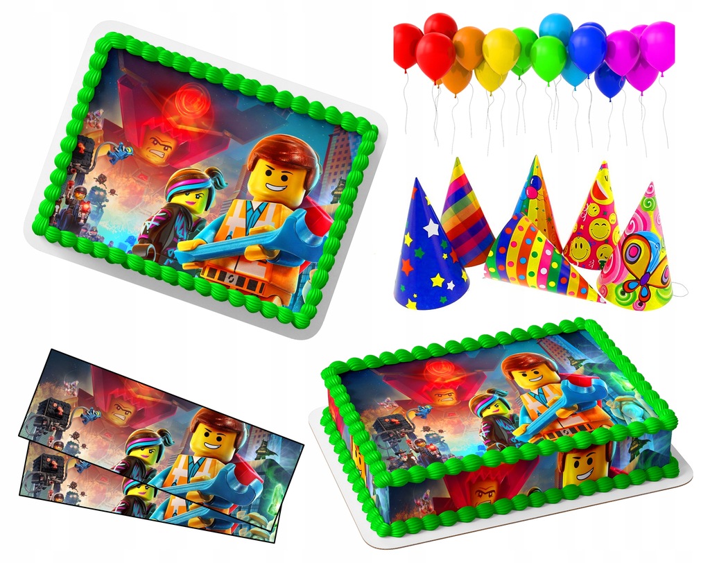 OPŁATEK NA TORT LEGO NINJAGO + 4 BOKI I NAPIS - 12123818638 - oficjalne ...