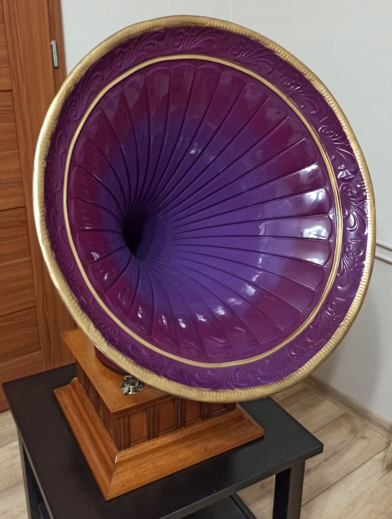 Patefon z tubą Stary Gramofon - 12700666948 - oficjalne archiwum Allegro