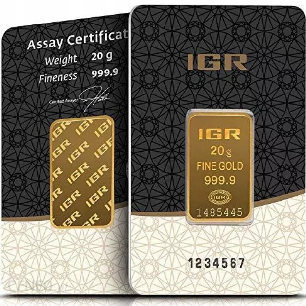 20 gramów Sztabka Złota LBMA IGR - 12669768594 - oficjalne archiwum Allegro