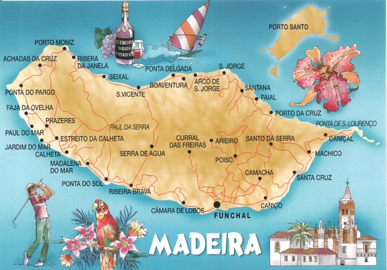 PORTUGALIA- MADERA - MAPA WYSPY + KOŚCIÓŁ - 2020R - 12601493036 ...