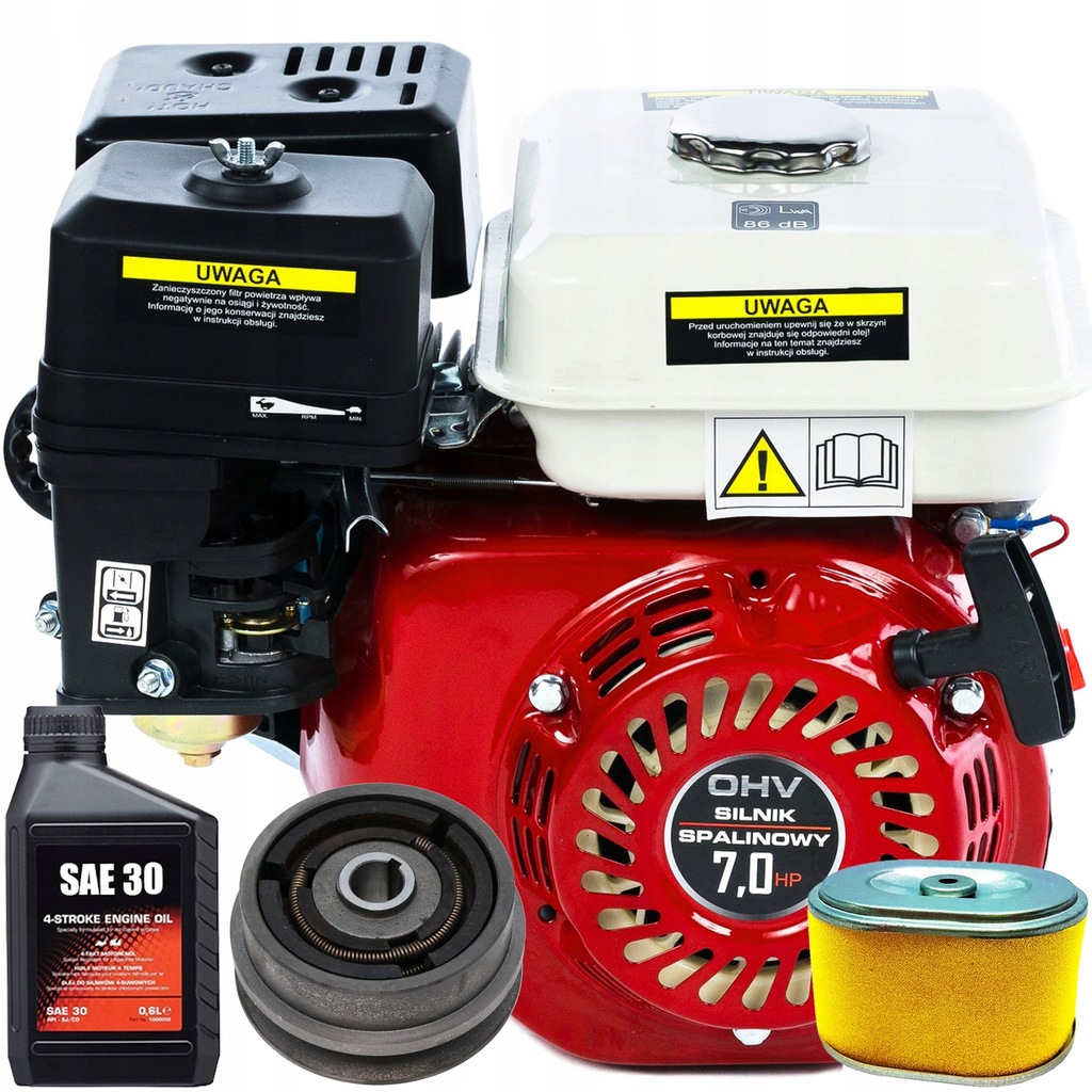 SILNIK SPALINOWY GX160 6,5KM WAŁEK 19MM + SPRZĘGŁO - 11969266543 - oficjalne archiwum Allegro