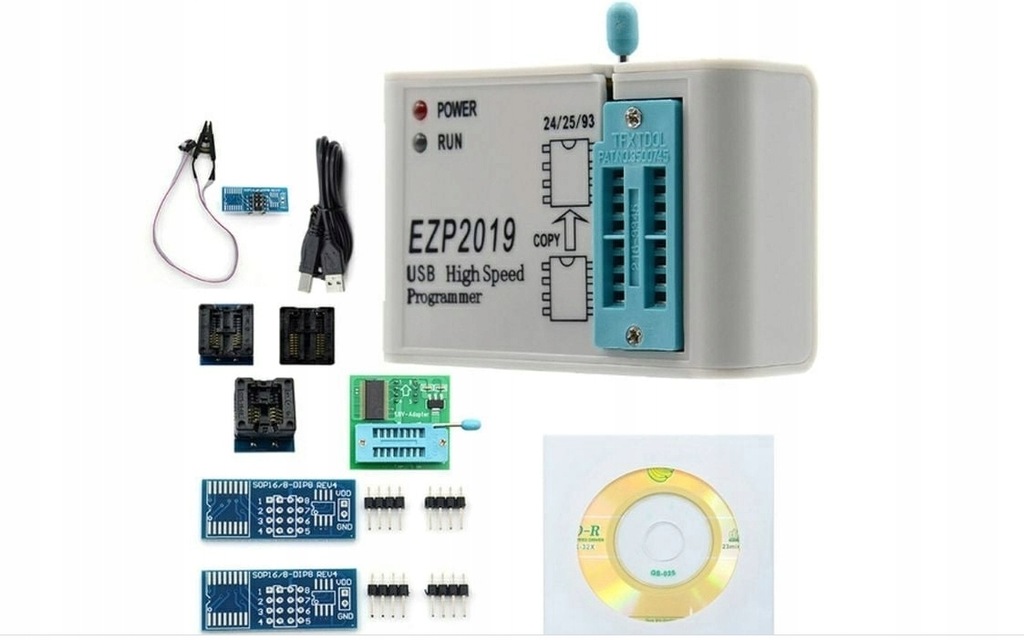 PROGRAMATOR EEPROM SPI BIOS EZP2019+ ADAPTERY - 12878375875 - oficjalne archiwum Allegro