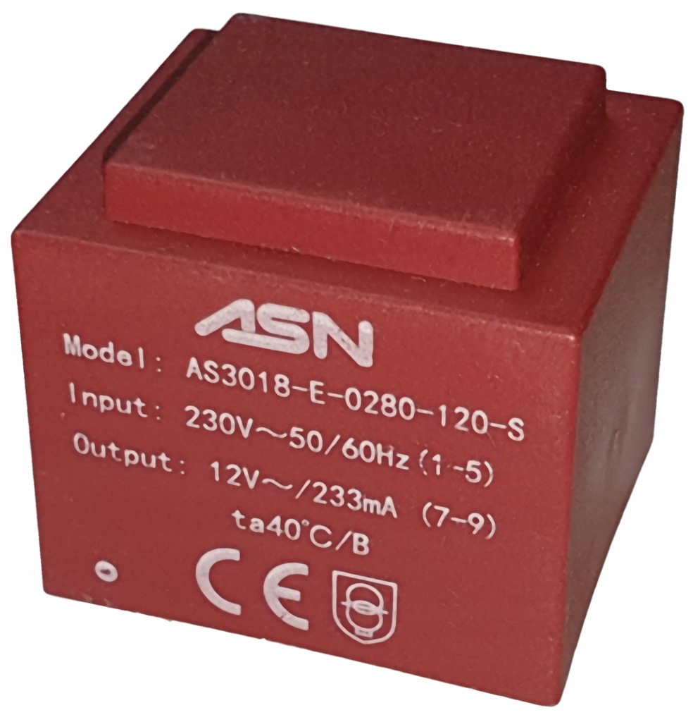 Transformator 12V 2,8W EI30 do druku zalewany ASN - 9711816419 - oficjalne archiwum Allegro