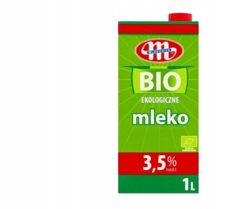 Mleko UHT 3,5% bio ekologiczne Mlekovita 1 l - 11455996335 - oficjalne archiwum Allegro