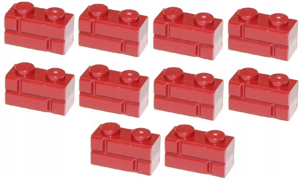 LEGO cegły 1x2 murek bordowe 98283 x10 NOWE - 12707307733 - oficjalne ...