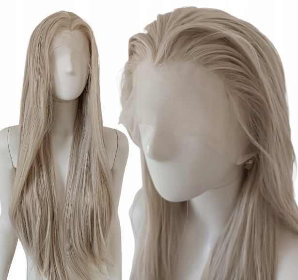 Peruka LACE FRONT jasny platynowy blond Barbie - 14124563309 ...