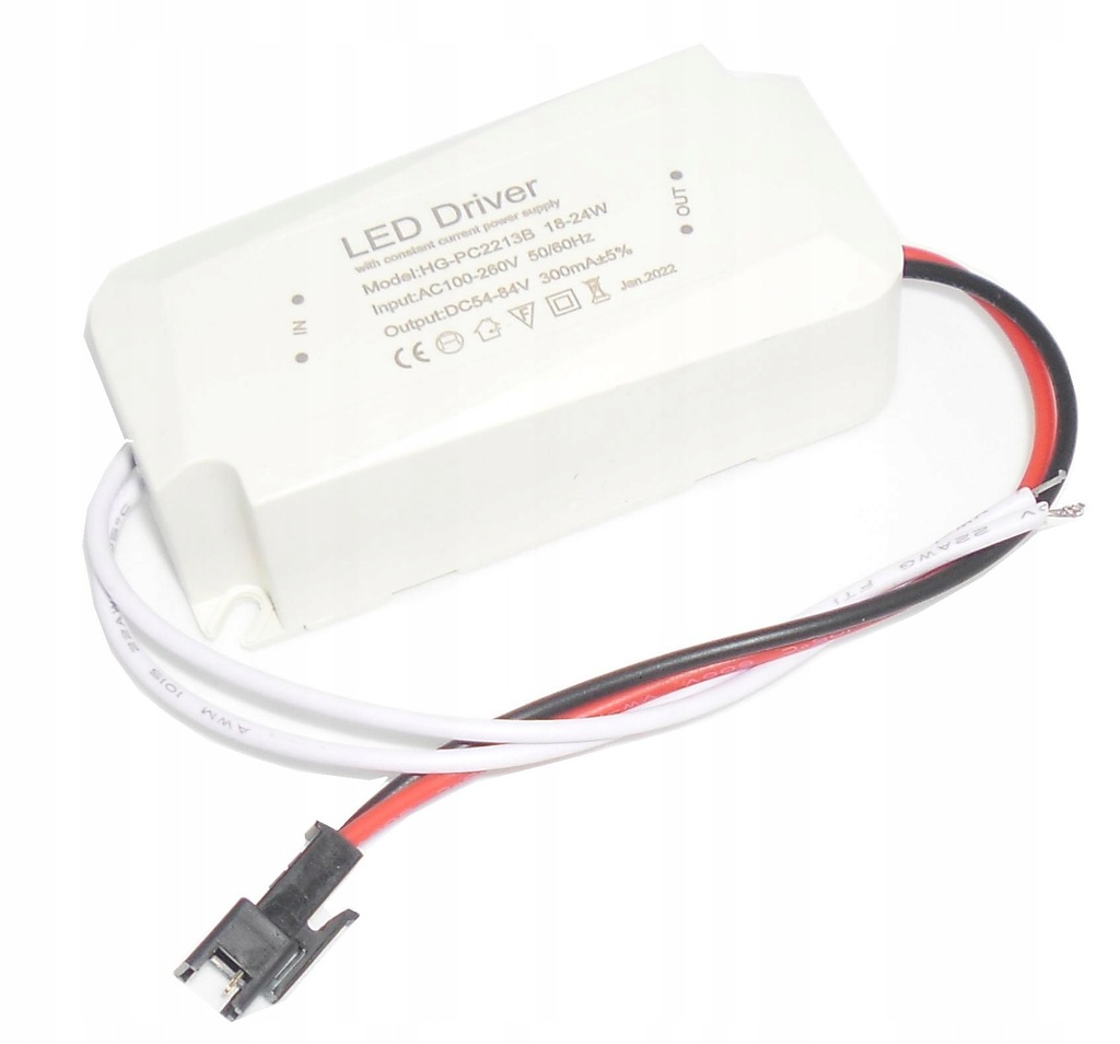 Zasilacz LED Driver 18w - 24w 300mA 54-84v 18-24w - 11974569066 ...