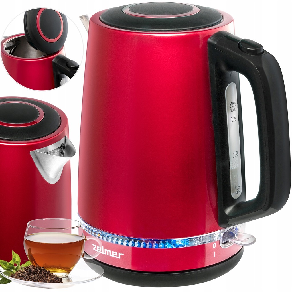 CZAJNIK ELEKTRYCZNY ZELMER BEZPRZEWODOWY STAL NIERDZEWNA MOCNY 1,7L 2200W - 15181911201 ...
