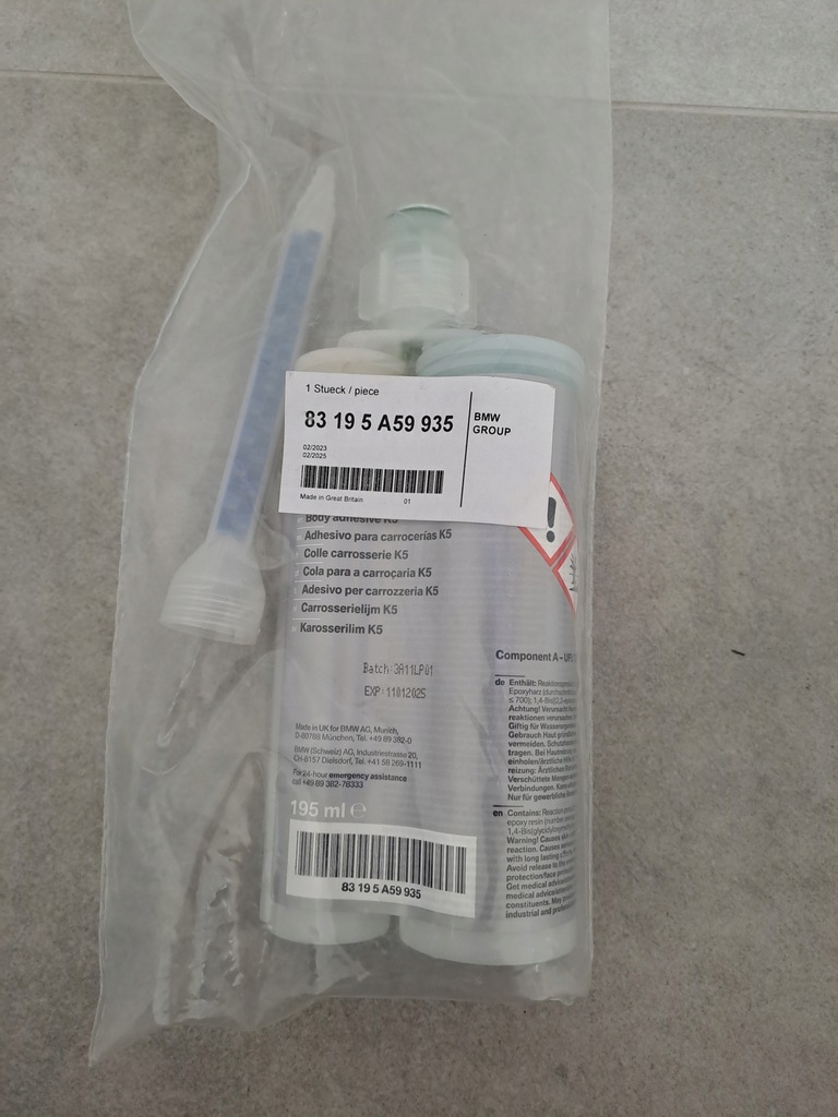 Klej Do Nadwozia K5 Bmw 5A59935 195ML - 13671963771 - oficjalne ...