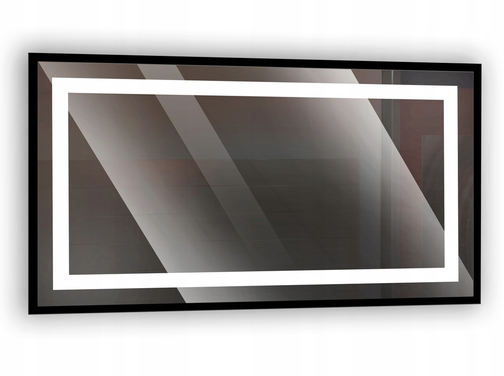 LUSTRO PODŚWIETLANE LED 100x60 ALUMINIOWA RAMA - 12664178365 ...