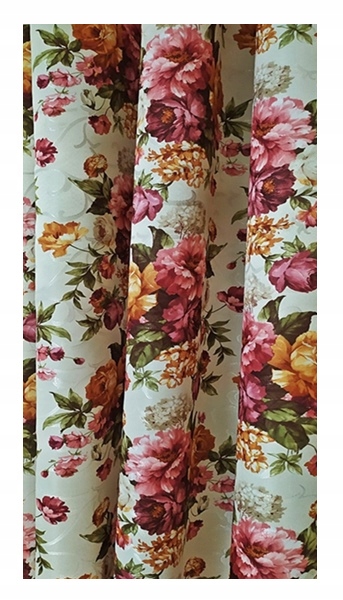 Zasłony tkanina zasłonowa materiał w kwiaty 150cm - 9843389429 - oficjalne archiwum Allegro