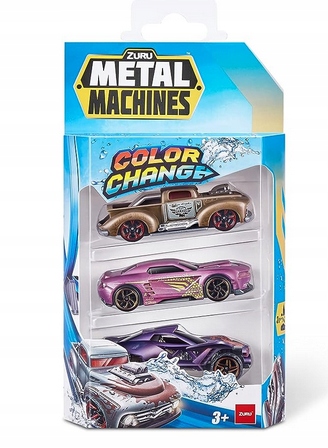 D2393 ZURU METAL MACHINES 3 SAMOCHODY ZABAWKA ZMIENIAJĄCE KOLOR ...
