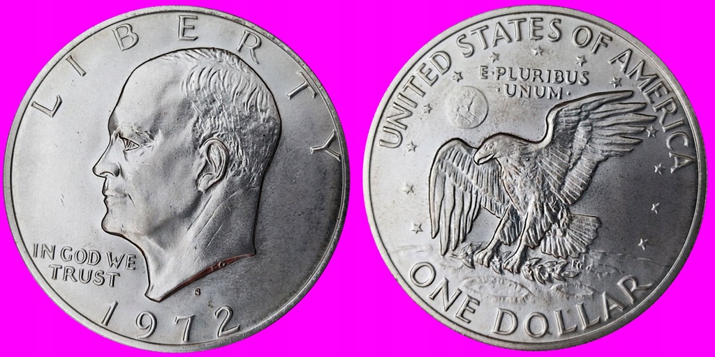 USA 1972 S 1 DOLLAR Eisenhower LIBERTY SREBRO U224 - 12481099407 ...