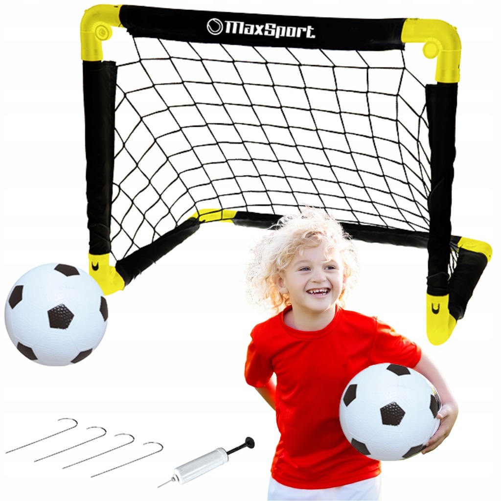 ZESTAW PIŁKARSKI SPORTOWA BRAMKA PIŁKA POMPKA HAKI - 13591236240 ...