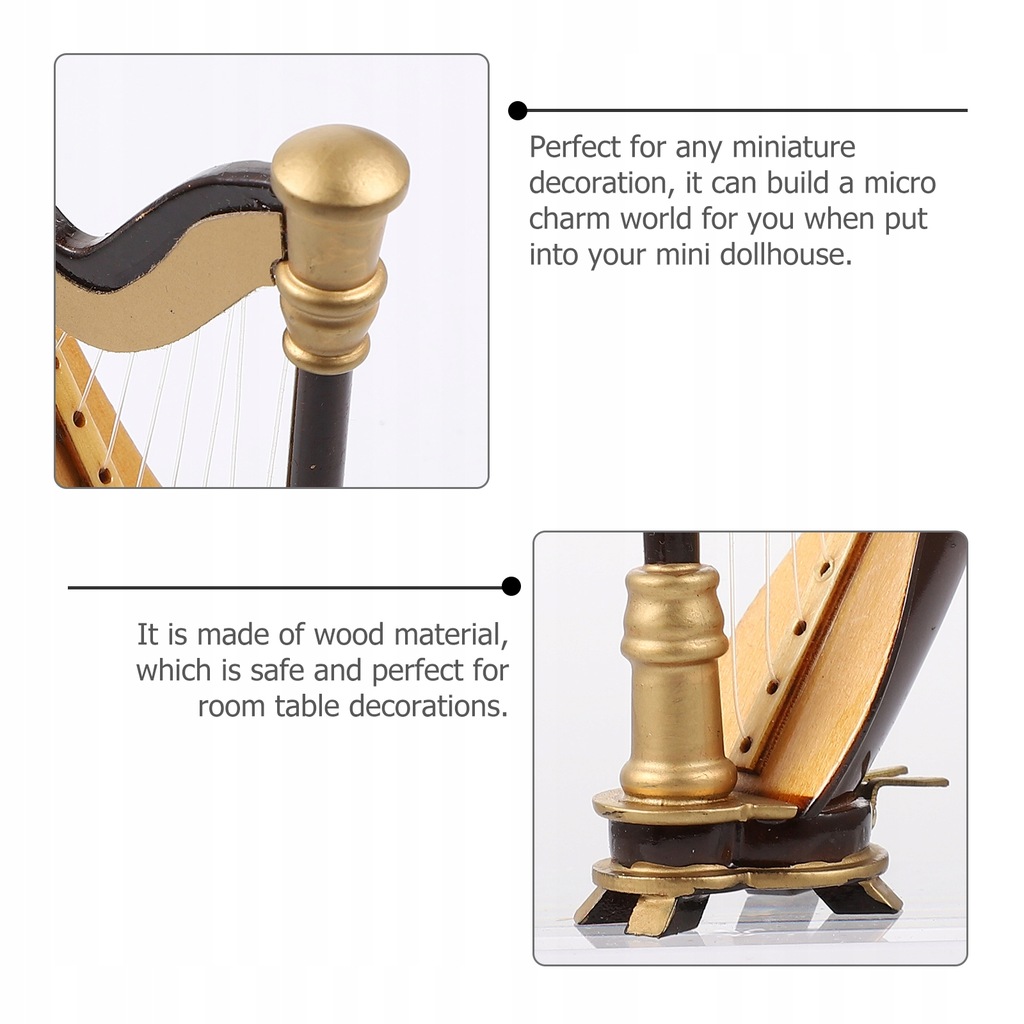 Mini harfa Model drewniana harfa z pudełkiem - 11994094567 - oficjalne ...