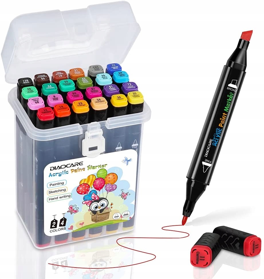 MAZAKI PISAKI AKRYLOWE DO KAMIENI 24 sztuk ZESTAW - 12322697468 ...