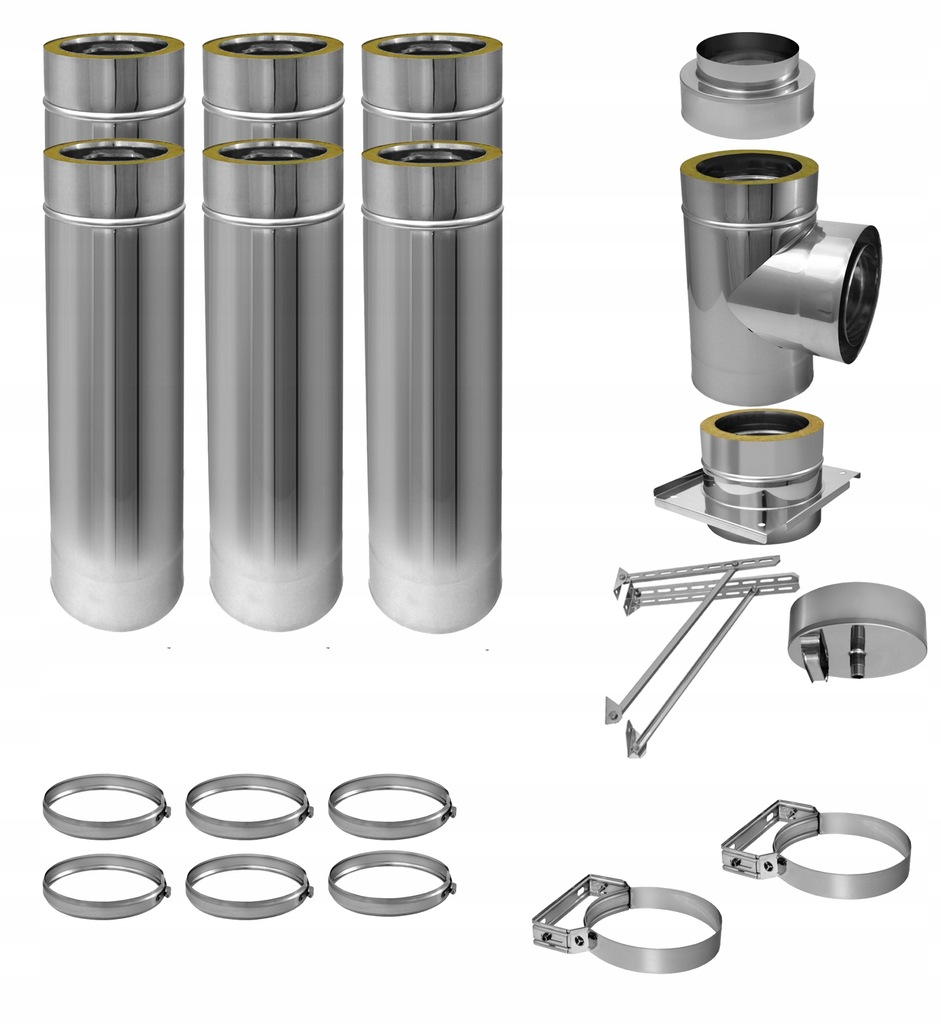 KOMIN DWUŚCIENNY IZOLOWANY fi 200/6m DREWNO PELLET - 11985429497 - oficjalne archiwum Allegro