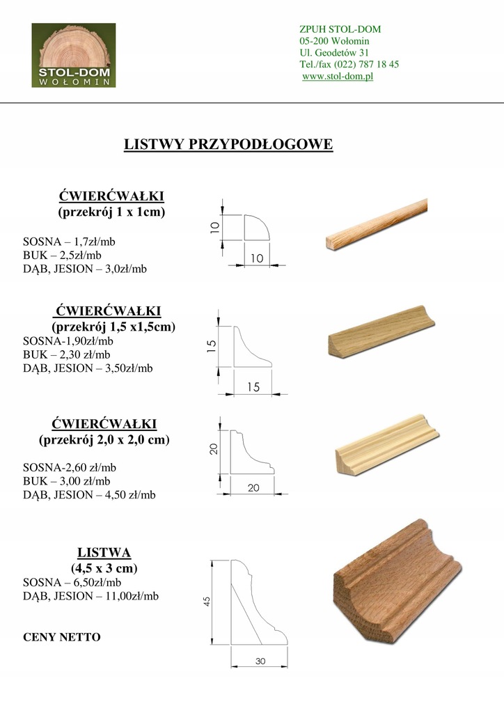 LISTWY PRZYPODŁOGOWE Debowe Cokół Lity Dąb i inne - 7519264130 ...