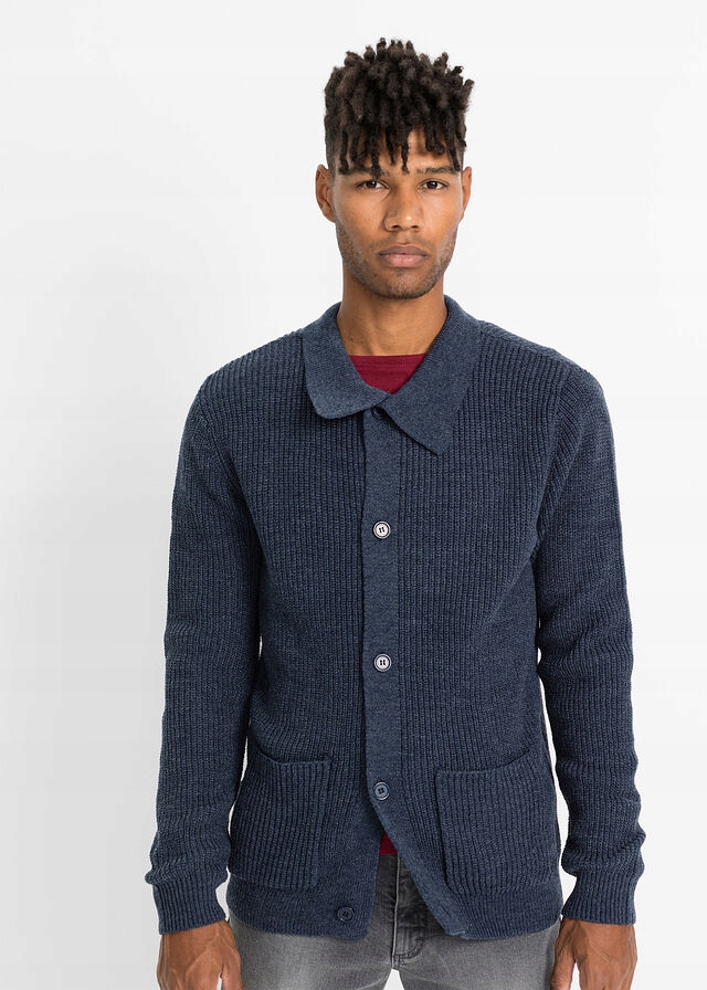 B.P.C sweter rozpinany męski z kołnierzykiem M. - 15273916915 ...