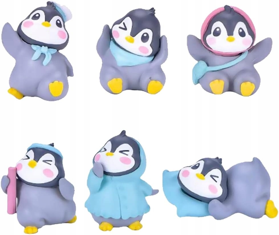 MINI FIGURKI PINGWINKI TOPERY NA TORT MIX 6 SZTUK - 14985952339 ...