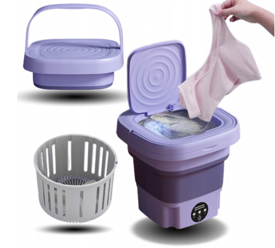 PORTABLE MINI FOLDABLE TRAVEL WASHING MACHINE 100% AUTOMATIC TOURIST 8L ...