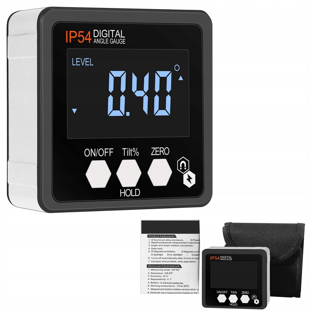 INKLINOMETR CYFROWY Kątomierz ELEKTRONICZNY 4*90° - 12087637326 ...