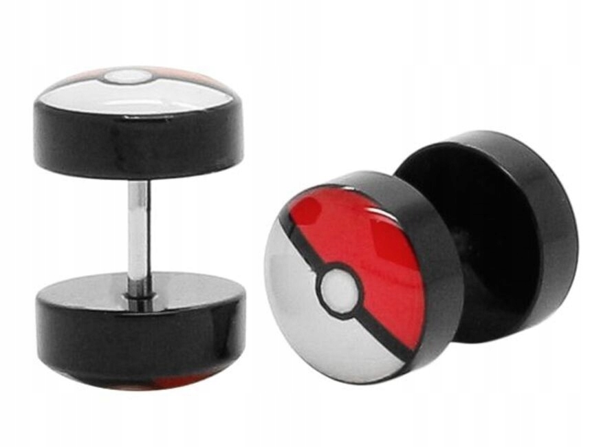 kolczyk tunel fake Pokemon Pokeball pikachu 10mm - 13275314905 ...