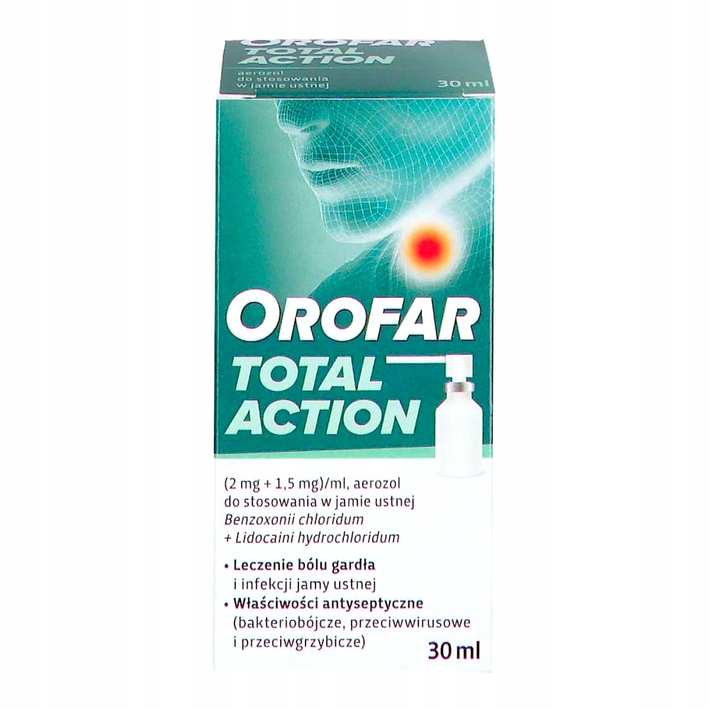 OROFAR TOTAL Action aerozol na gardło Angina 30 ml - 13624164064 ...