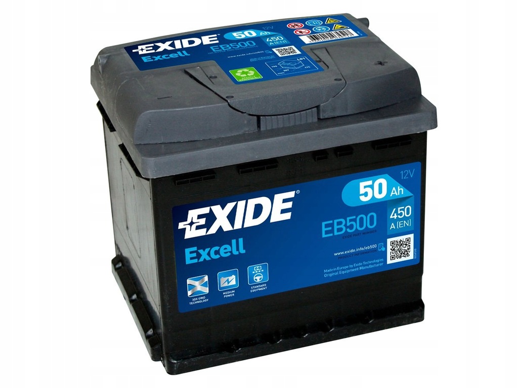 Akumulator Exide Excell EB500 12V 50Ah 450A P+ - 7547873522 - oficjalne ...