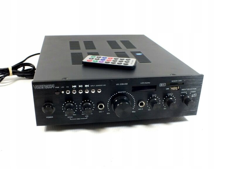 WZMACNIACZ VOICE KRAFT VK-338 USB/SD/BT/TUNER - 10949780997 - oficjalne archiwum Allegro
