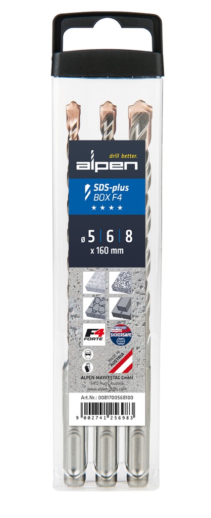 Zestaw ALPEN wiertla SDS-PLIS BOX F4 do BETONU 5-8 - 7432361670 ... Zestaw ALPEN wiertla SDS-PLIS BOX F4 do BETONU 5-8 - 7432361670 ...