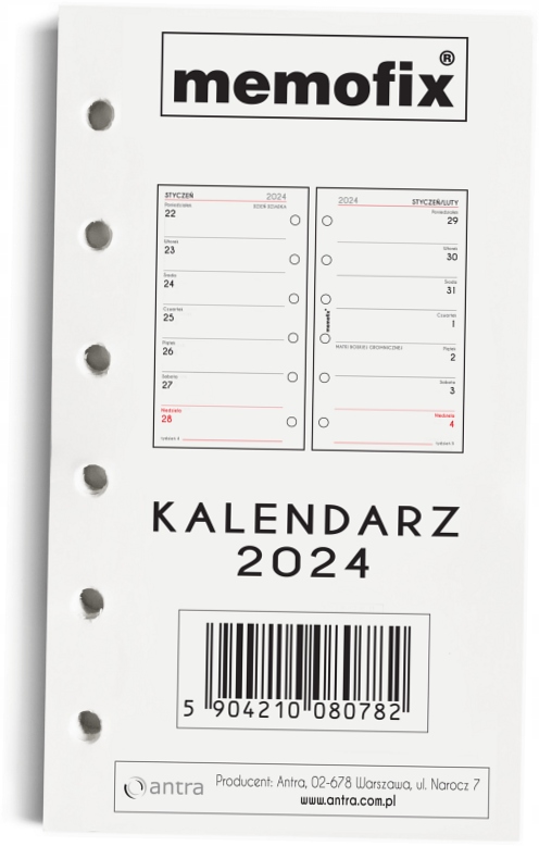 Wkład kalendarzowy 2024 Memofix A6 - 15173320533 - oficjalne archiwum ...