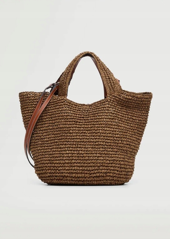 MANGO Torebka kosz koszyk shopper pleciona duża - 12641946730 - oficjalne archiwum Allegro