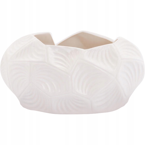 Wazon ceramiczny szeroki biały - Nowoczesny dekoracyjny element ...