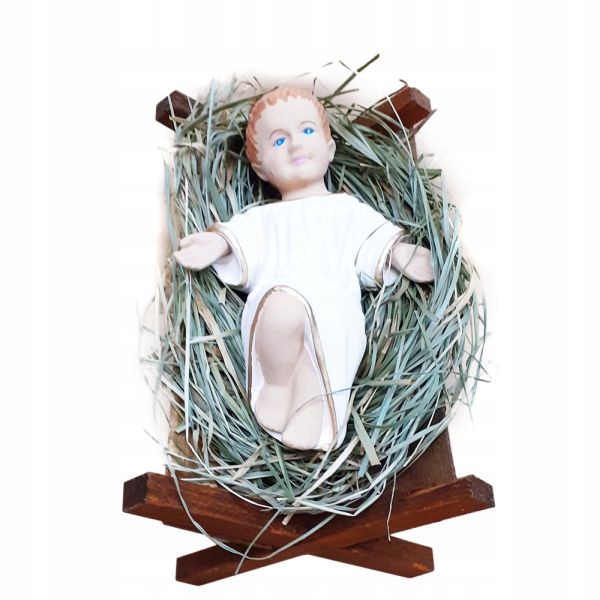 Dzieciątko Jezus w drewnianym żłóbku Jezusek żłóbe - 12797514410 ...